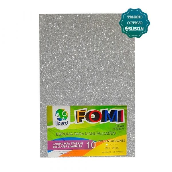 Fomi 1/8 escarchado plateado x10 - Suescun