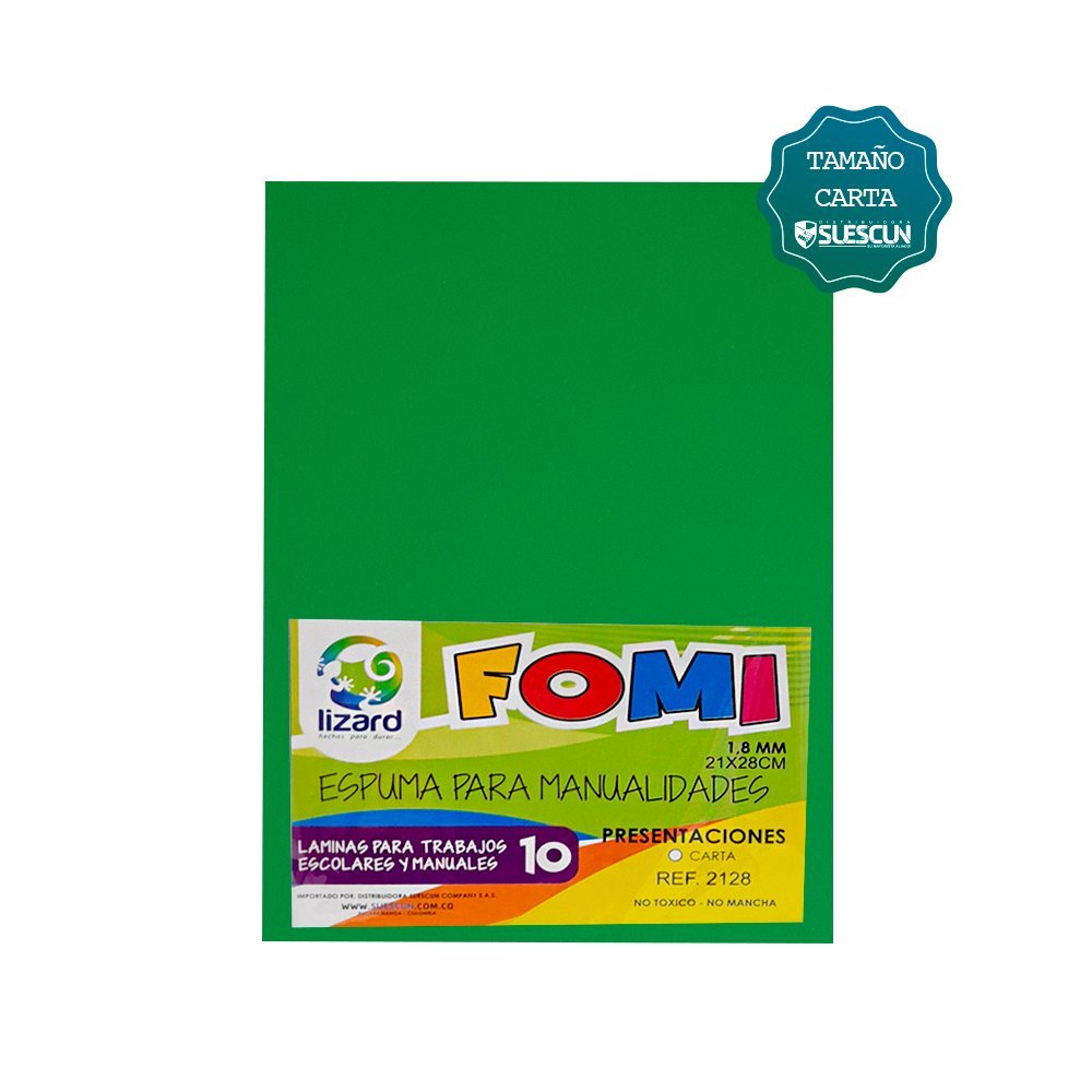 Foami carta verde paquete x 10 - Suescun