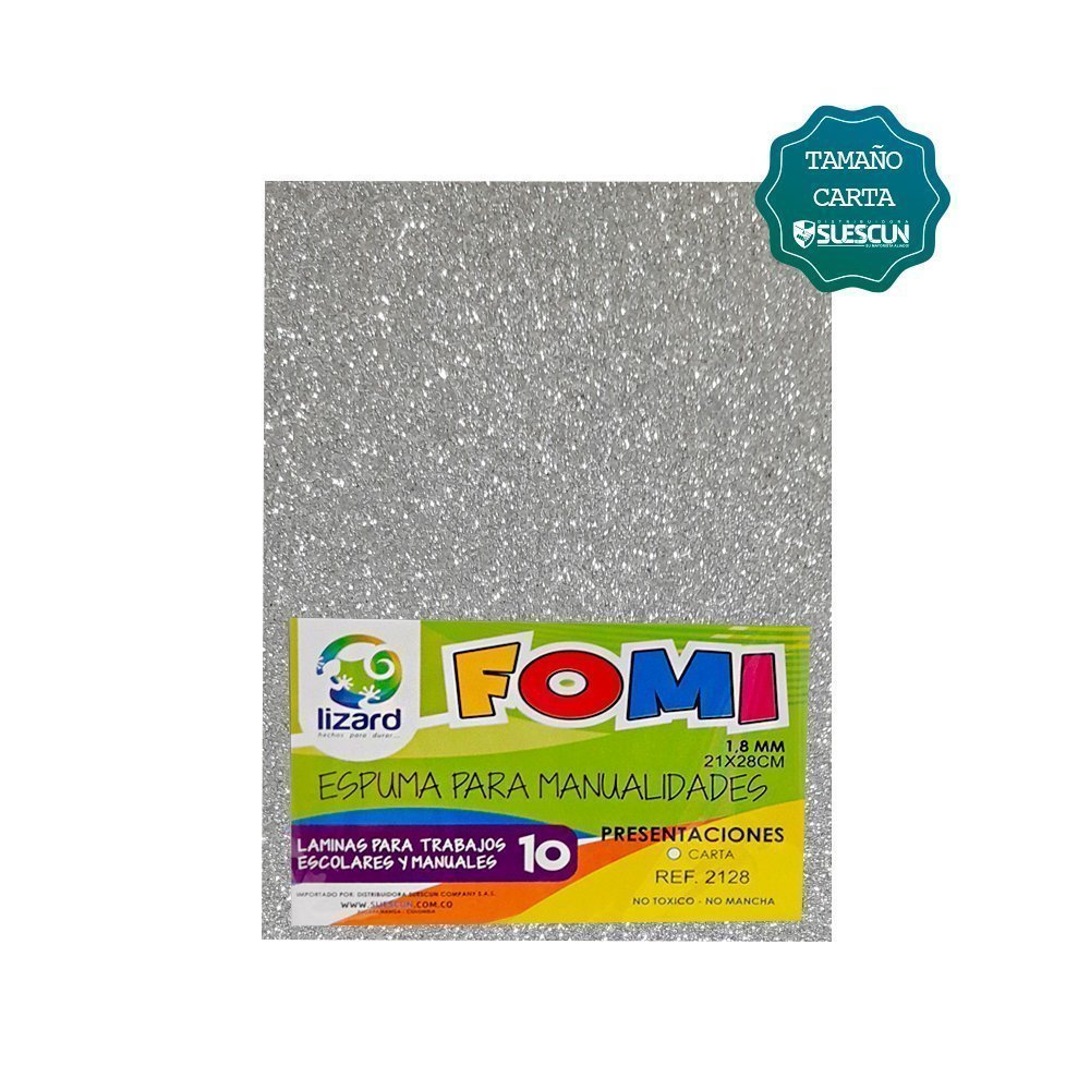Foami carta escarchado plateado - Suescun
