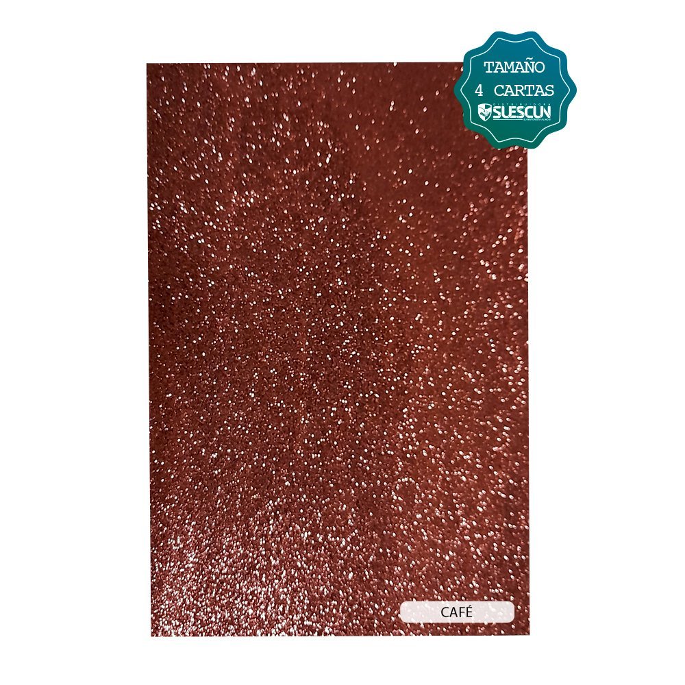 Foami cuatro cartas escarchado cafe - Suescun