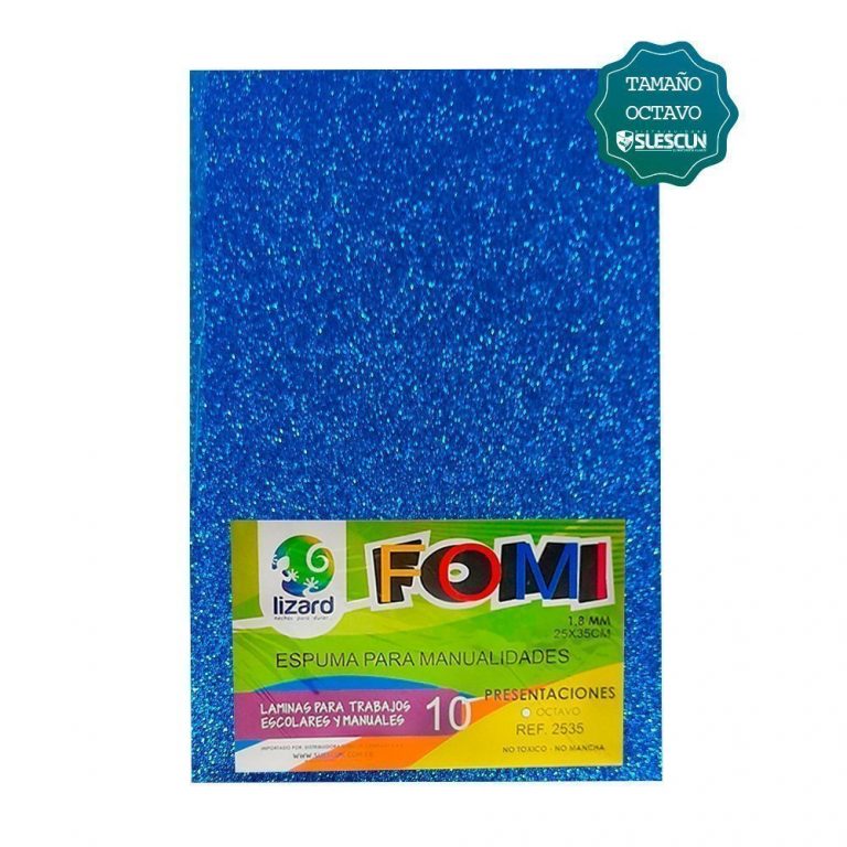 Fomi 1/8 escarchado azul paquete x10 - Suescun