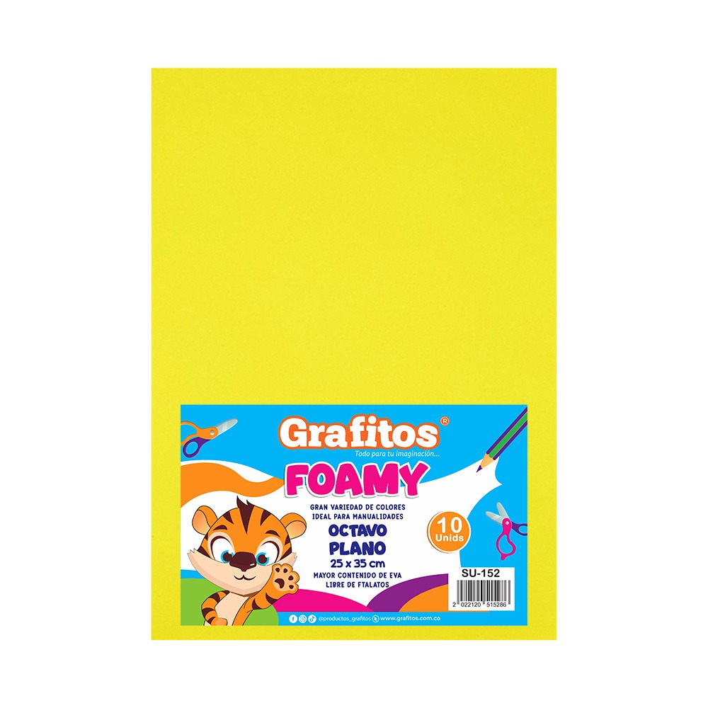 Foamy 1/8 Amarillo Paquete x10 - Suescun