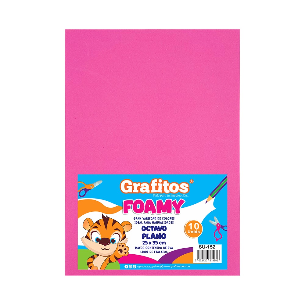 Foamy 1/8 Fucsia Paquete x10 - Suescun