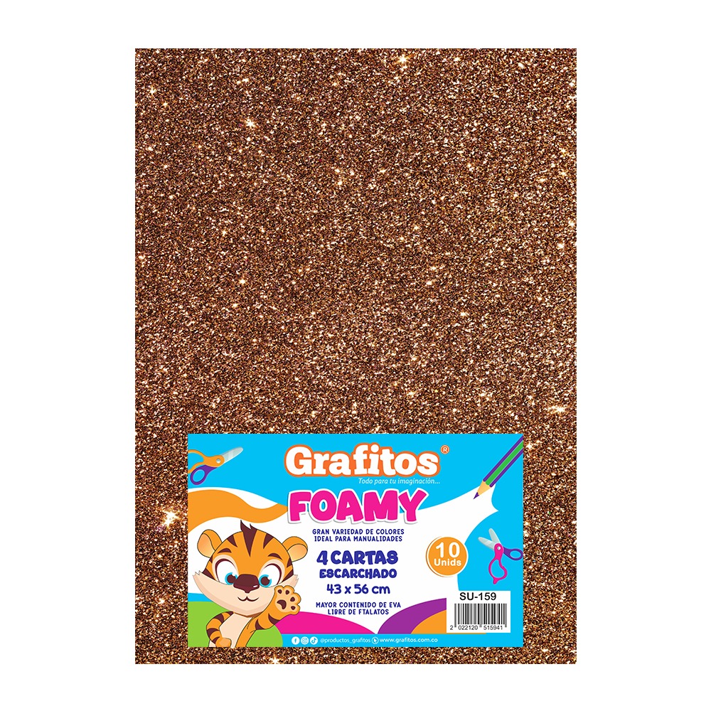 Foamy Grafitos Cuatro Cartas Escarchado Café - Suescun