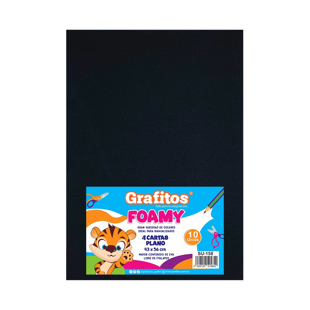 Foamy Cuatro Cartas Negro - Suescun