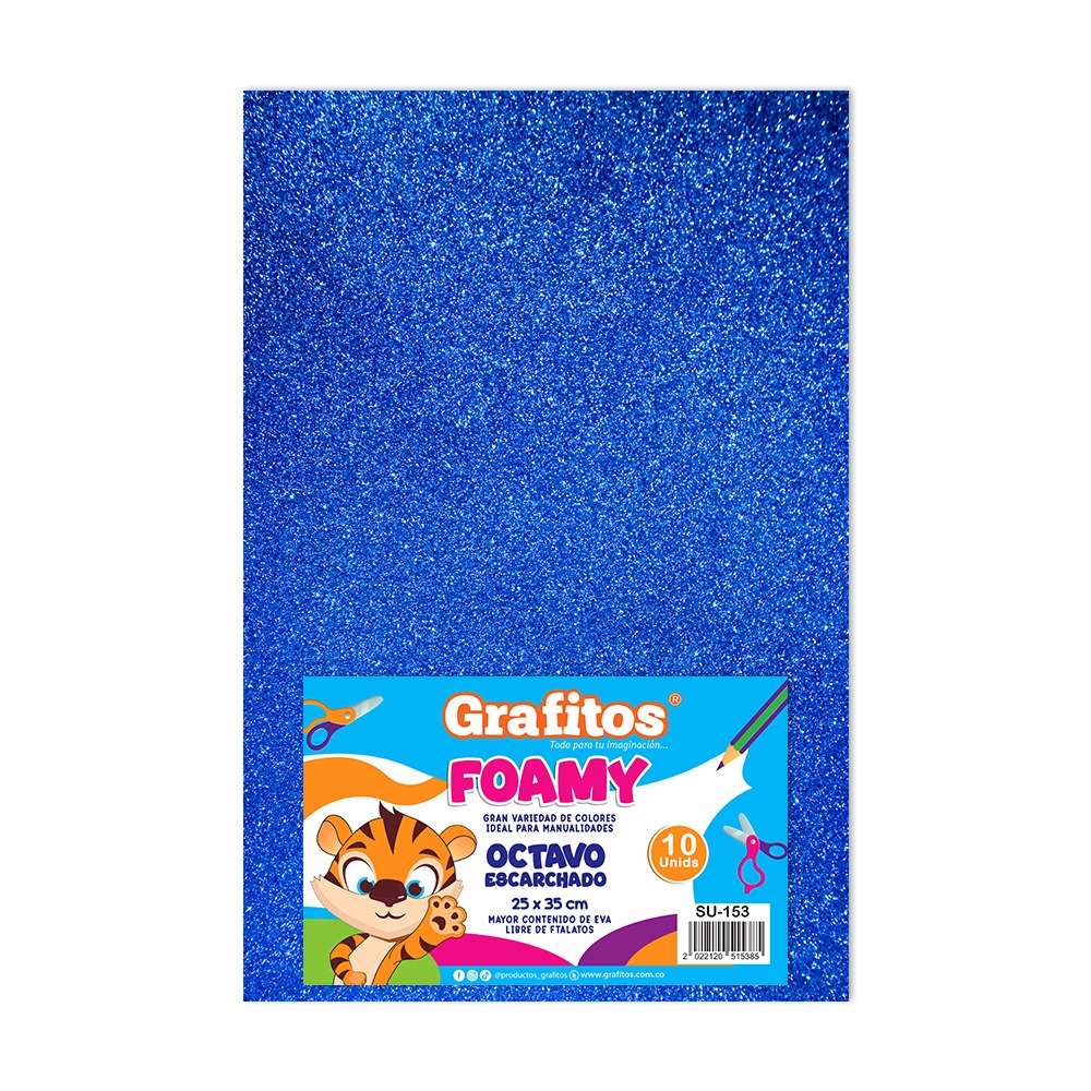 Foamy 1/8 Escarchado Azul Oscuro - Suescun