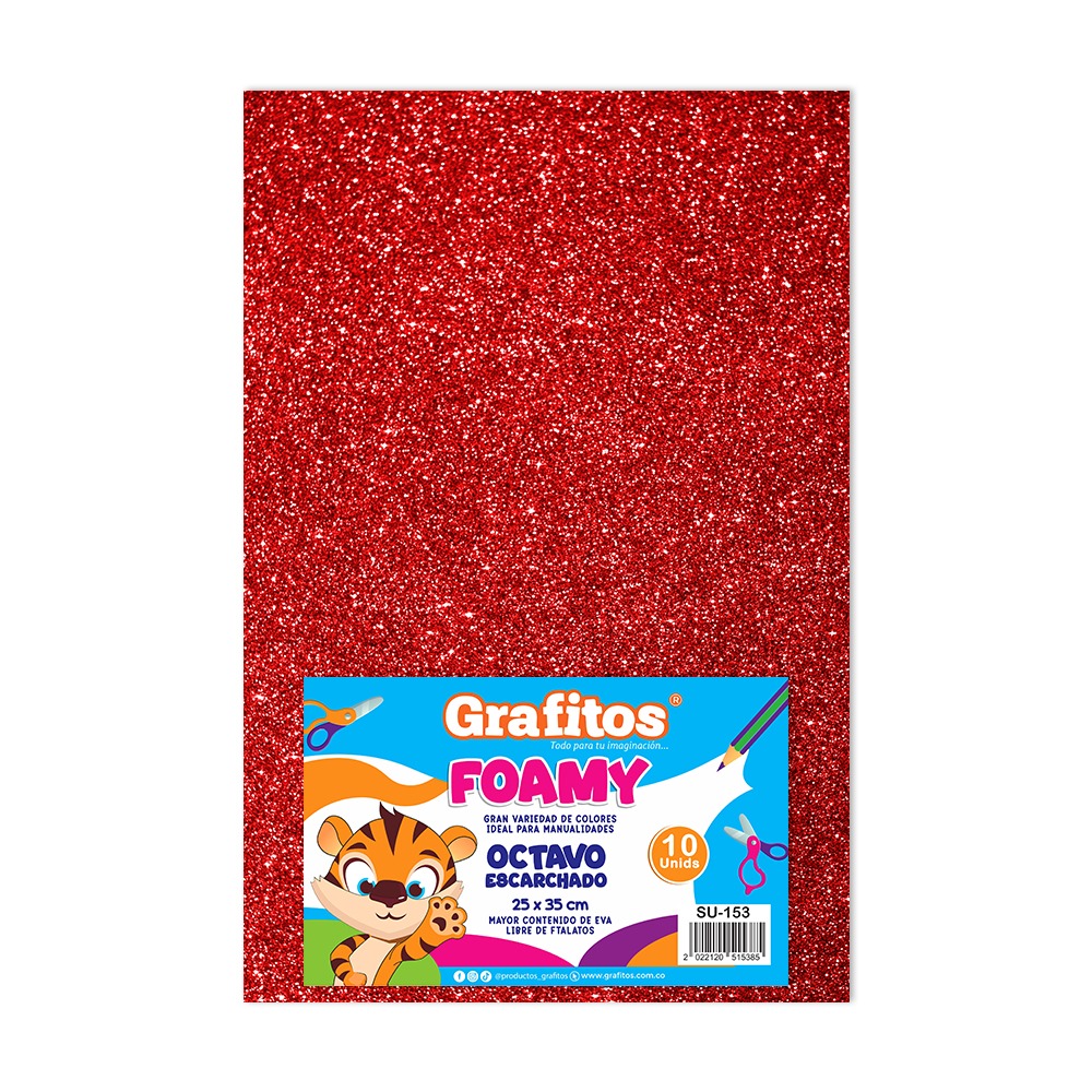 Foamy 1/8 Escarchado Rojo - Suescun