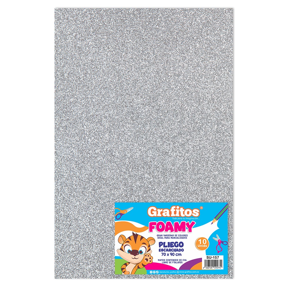 Foamy Lamina Grafitos Escarchado Plateado - Suescun