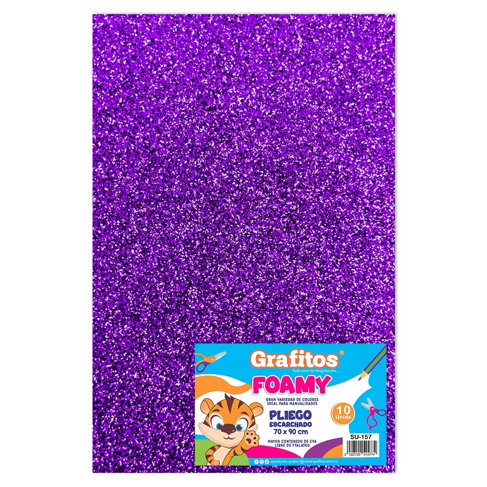 Foamy Lamina Grafitos Morado Escarchado - Suescun