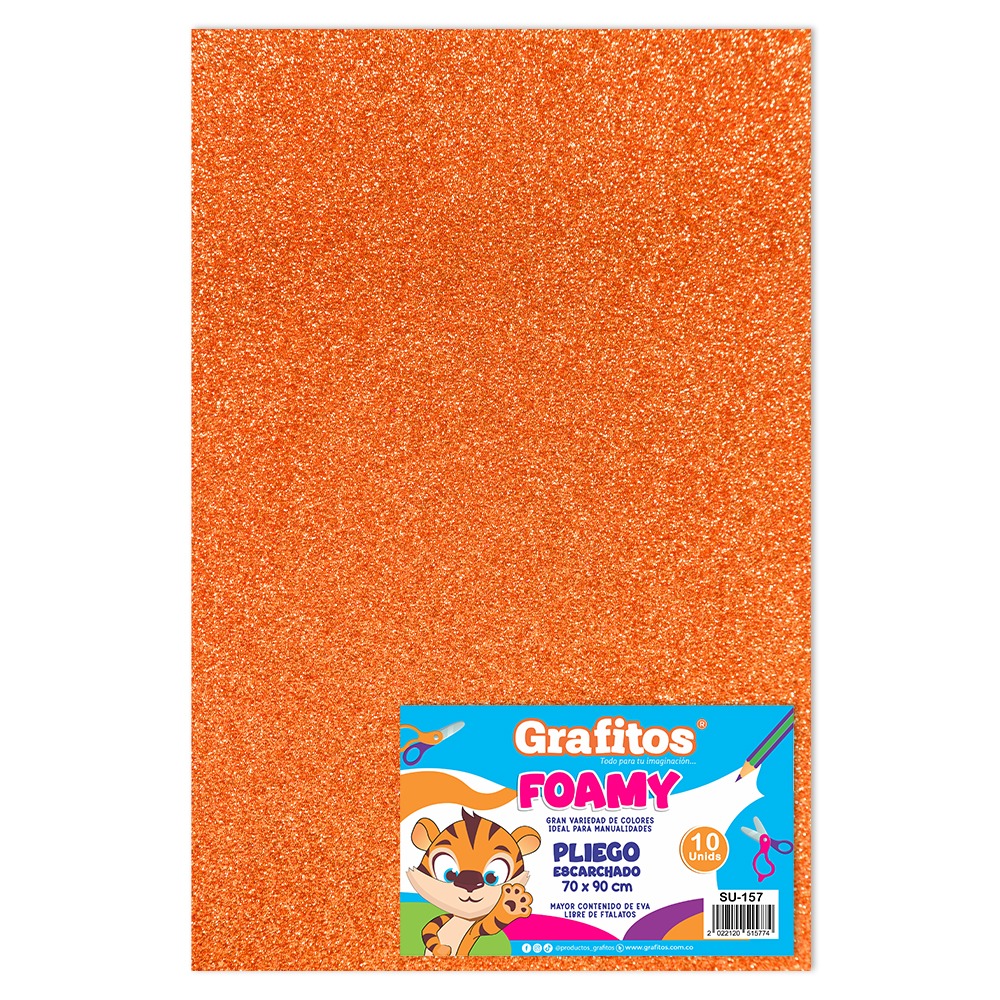 Foamy Lamina Grafitos Escarchado Naranja - Suescun
