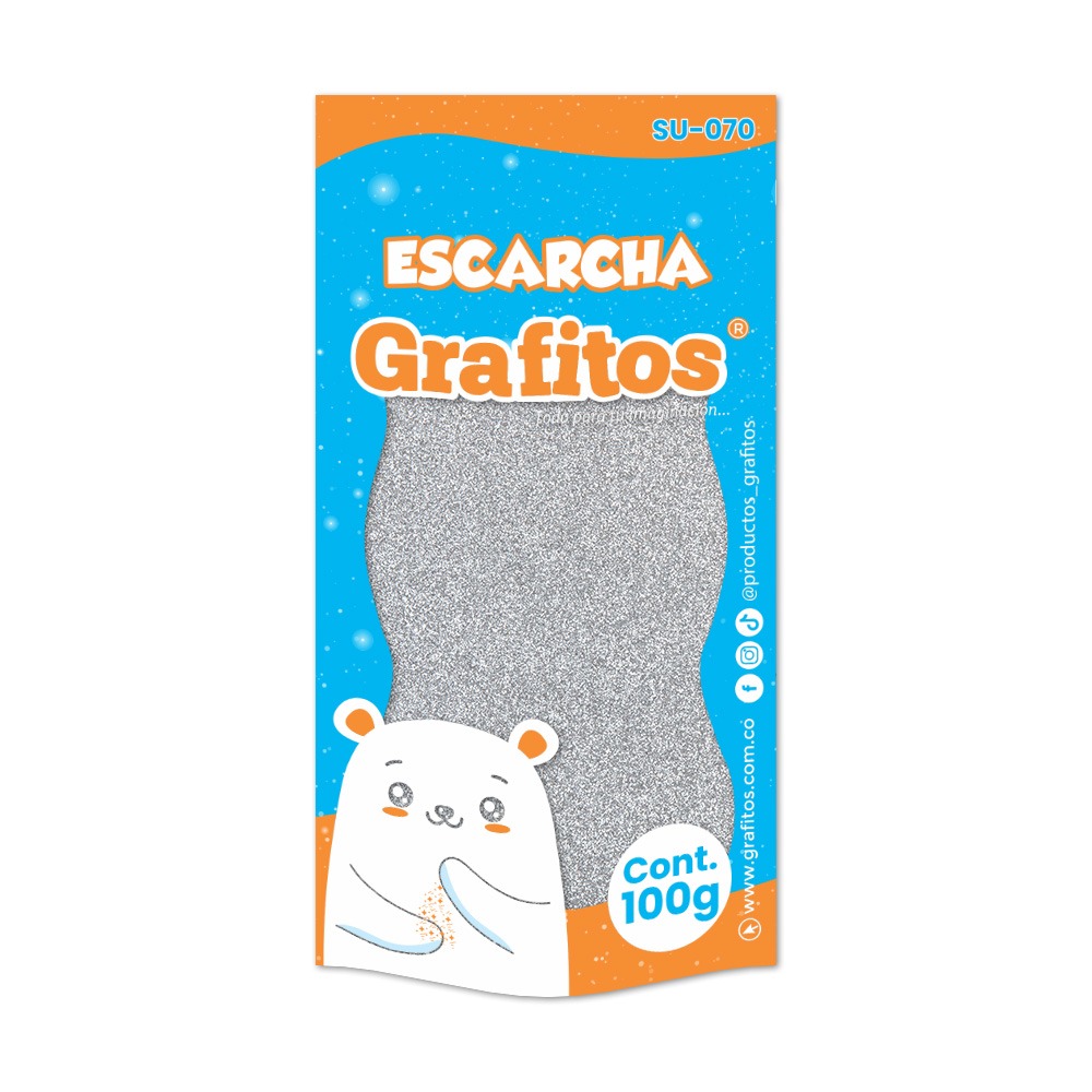 Escarcha Corriente Plateada De 100 Gr - Suescun