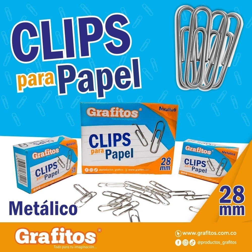Gancho Clip Estándar de Metal para Papel | Clip Metalico GRAFITOS