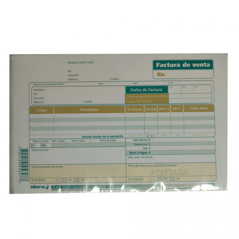 Repuesto factura de venta minerva - Suescun