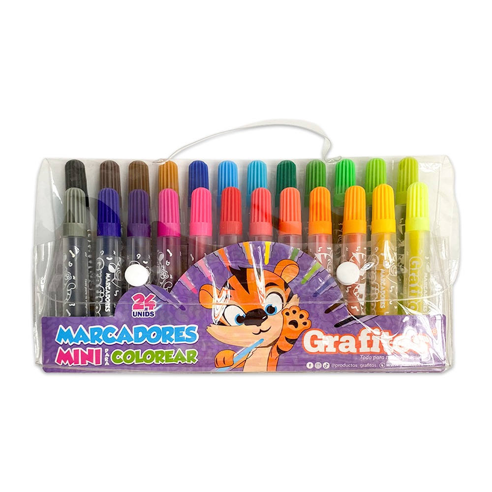 Marcadores Mini Para Colorear x24 Grafitos - Suescun