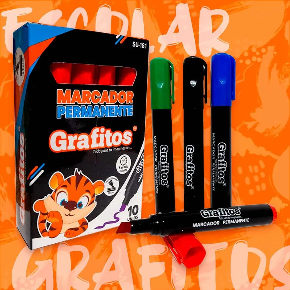 Marcador permanente Grafitos Caja x10 - Suescun