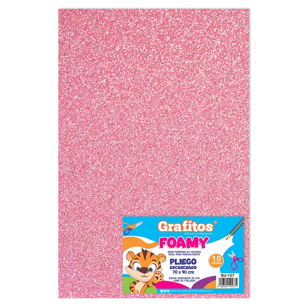 Foamy Lamina Grafitos Escarchado Rosado - Suescun