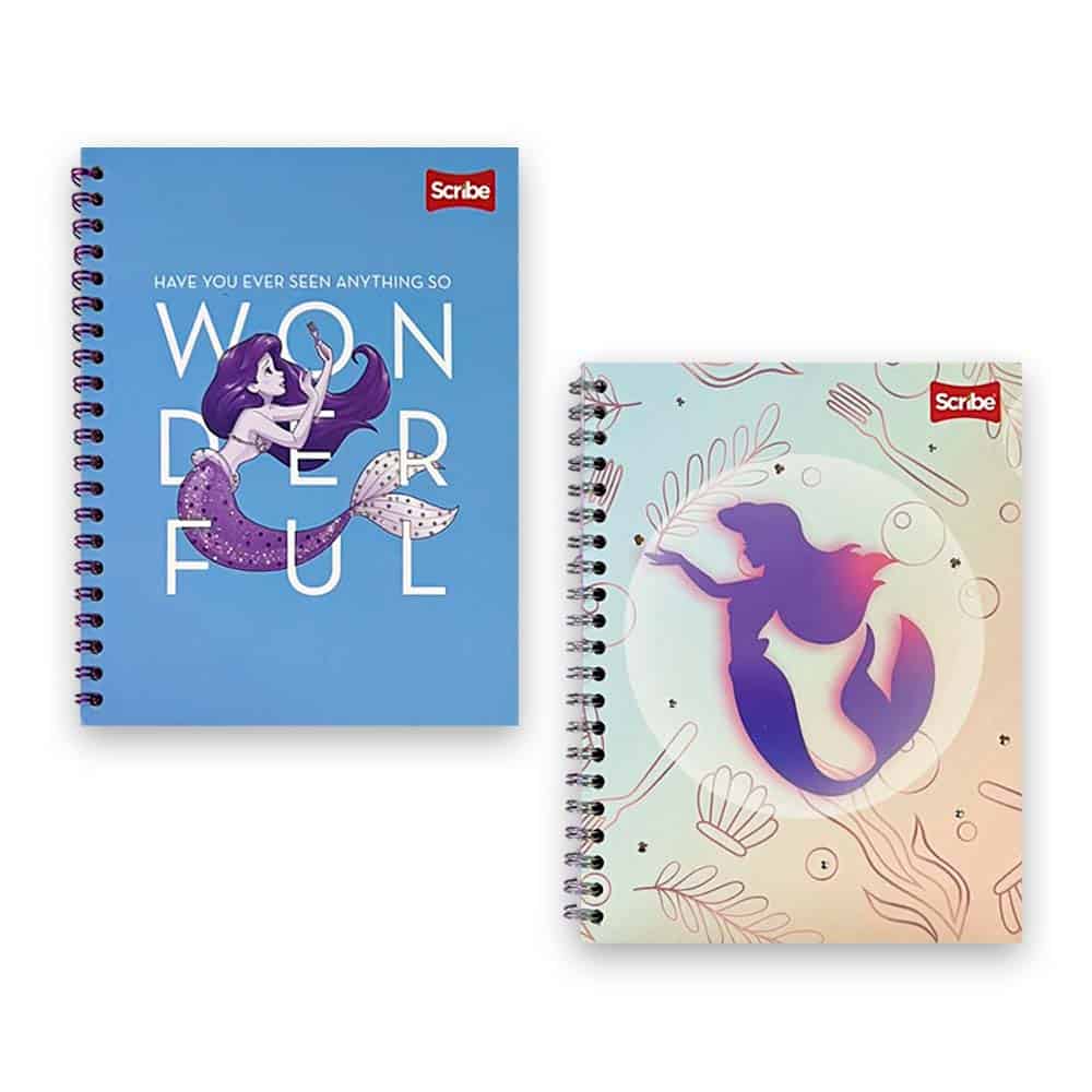 Cuaderno Argollado Scribe de La Sirenita de 80 Hojas Cuadros - Suescun