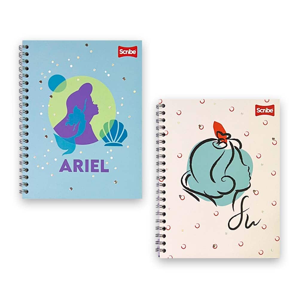 Cuaderno Argollado Scribe de La Sirenita de 80 Hojas Cuadros - Suescun